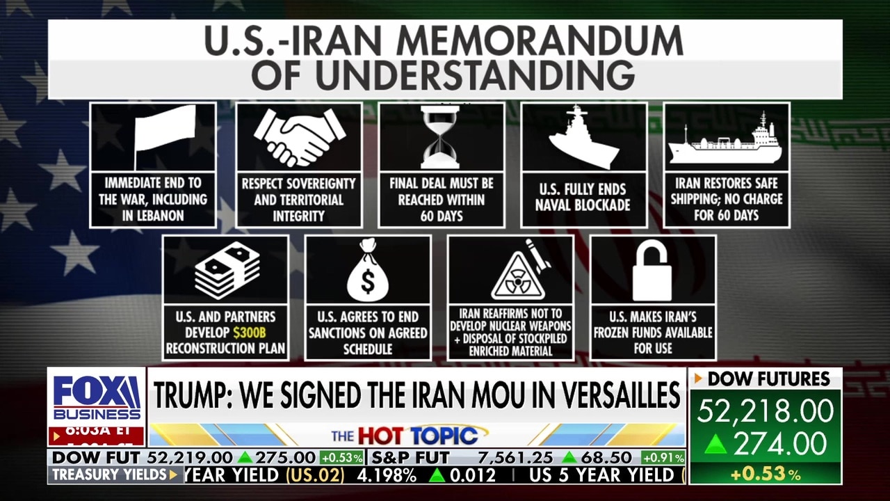 Watch Trump personally signs Iran MOU in Versailles, warns of future ...