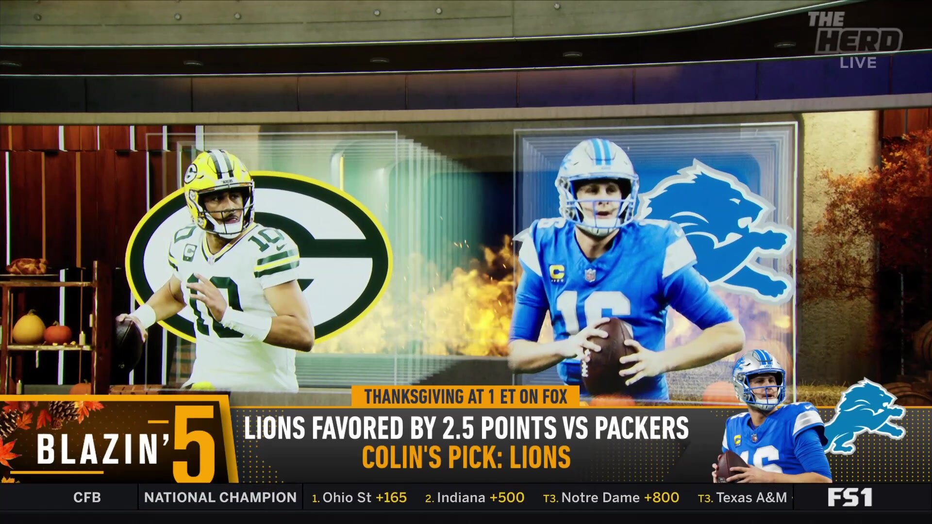 Watch Colin Cowherd picks Lions to cover against Packers on ...