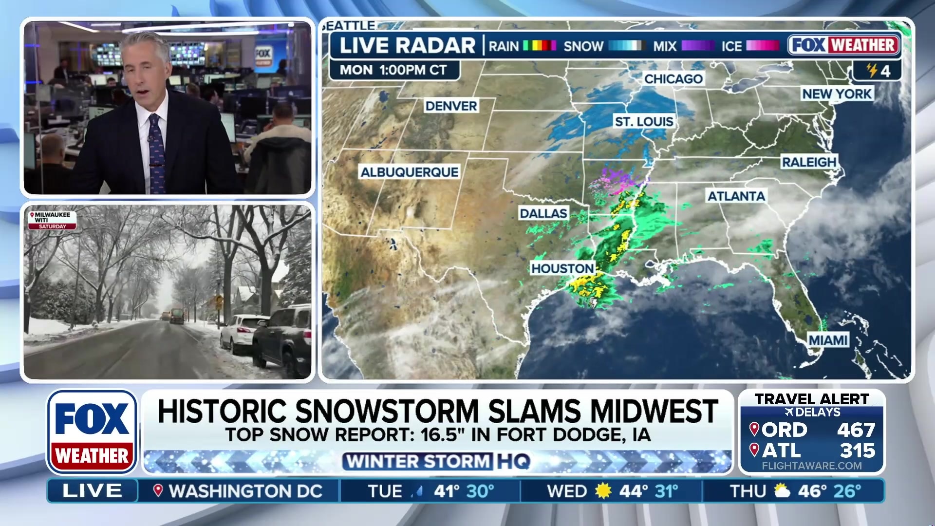 Watch Live radar shows rain, snow, and ice across Central US - America ...