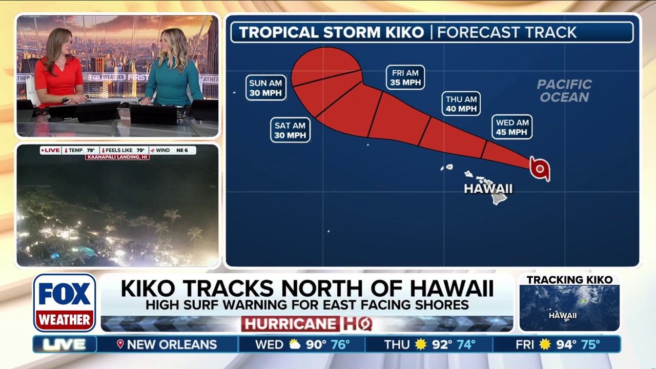 Watch Kiko weakens to tropical storm as system moves north of Hawaii ...