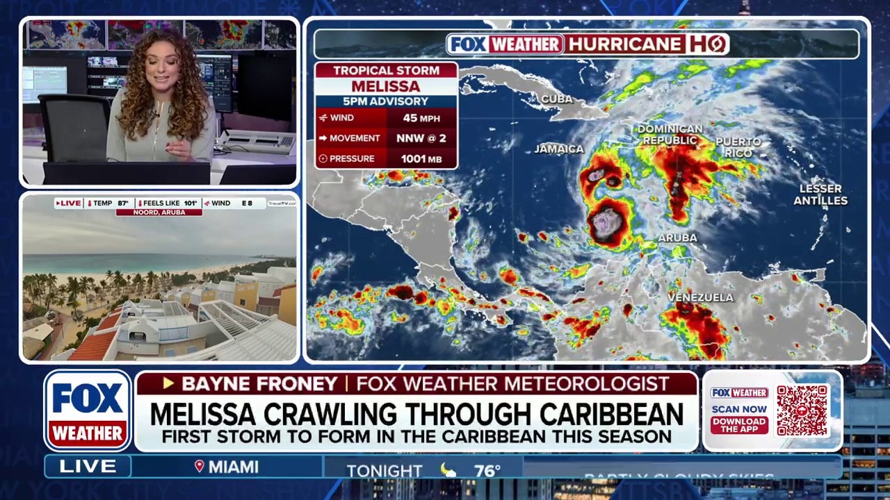 Watch Tropical Storm Melissa still on slow crawl through Caribbean ...