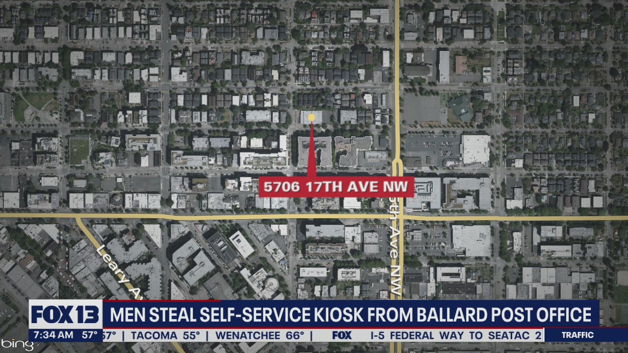Group steals self-service kiosk from Ballard post office | FOX 13 Seattle