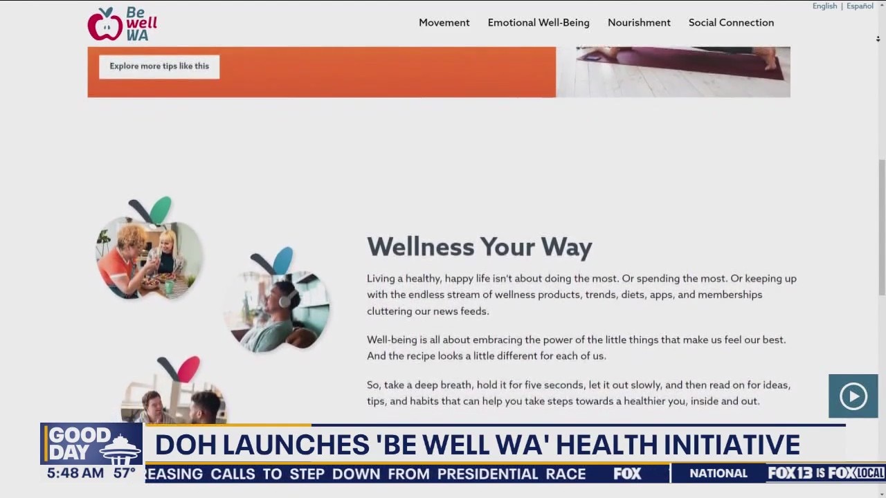 DOH launches 'Be Well WA' health initiative | FOX 13 Seattle