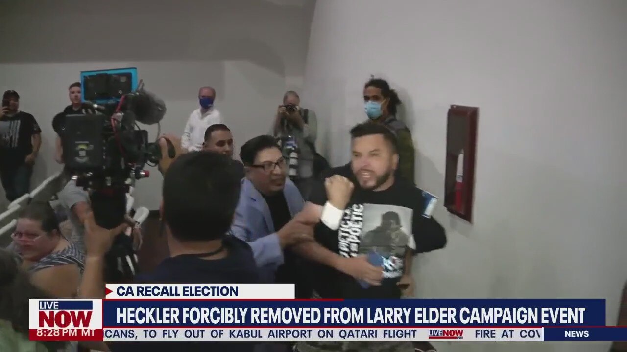 Heckler forcibly removed from Elder campaign event | LiveNOW from FOX