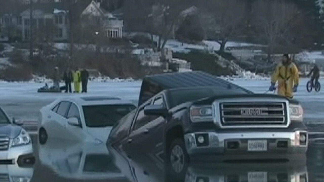 Parked cars fall through ice | FOX 51 Gainesville