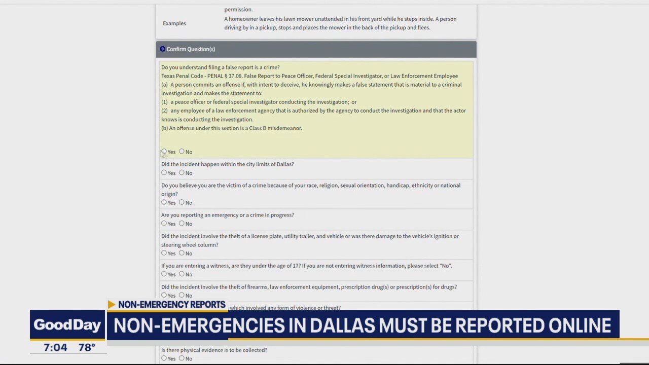 Non-emergencies in Dallas must now be reported online | FOX 4 Dallas ...
