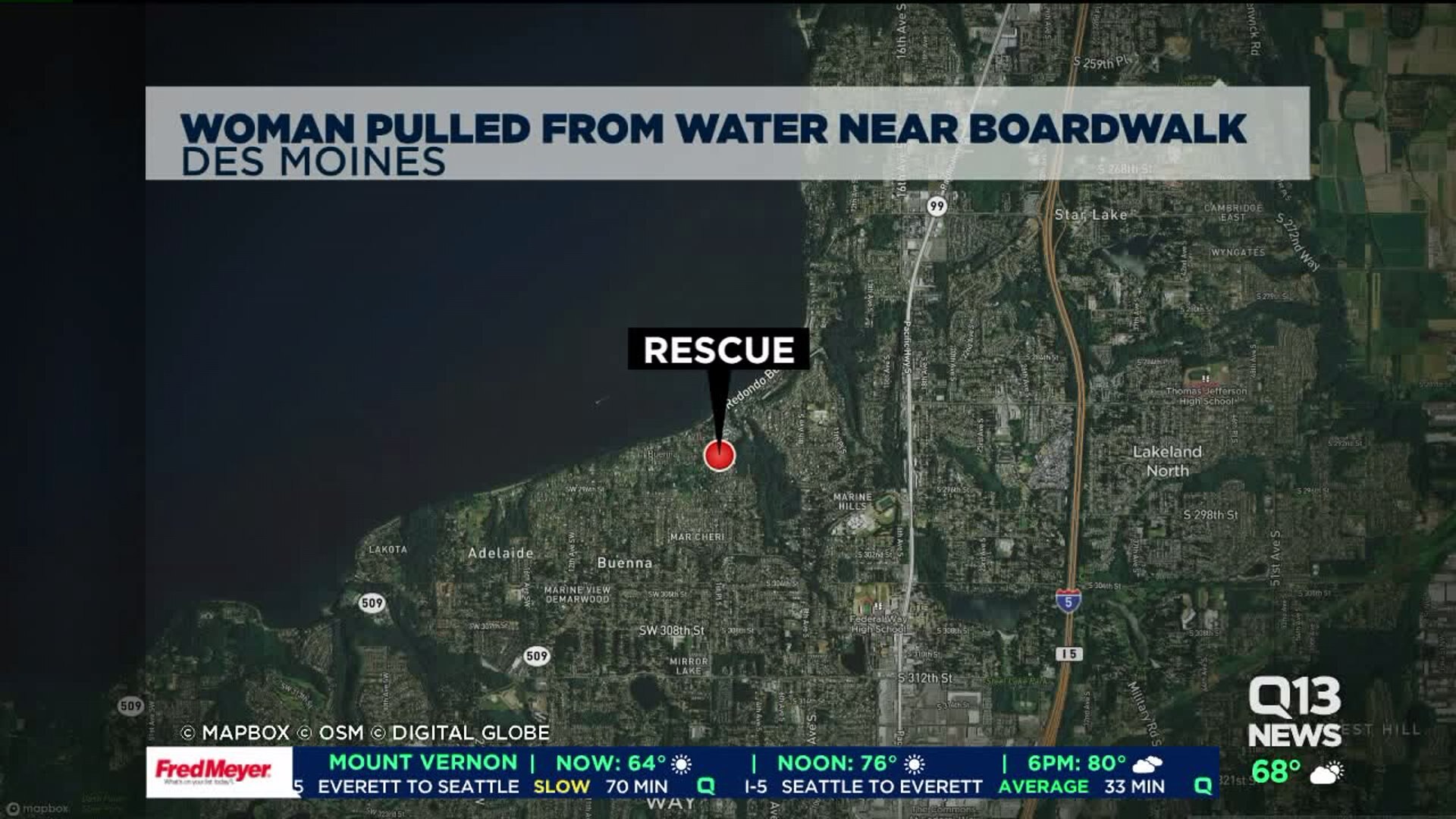 Woman pulled from water off Des Moines boardwalk | FOX 13 Seattle