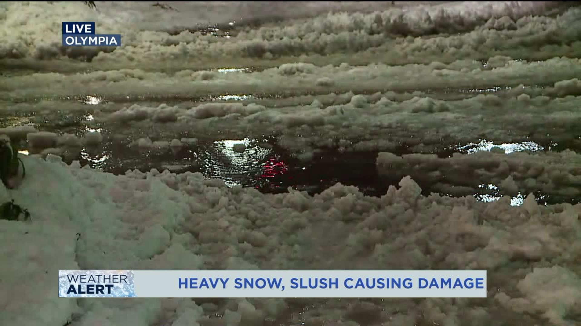Heavy snow, slush causing damage in Olympia | FOX 13 Seattle