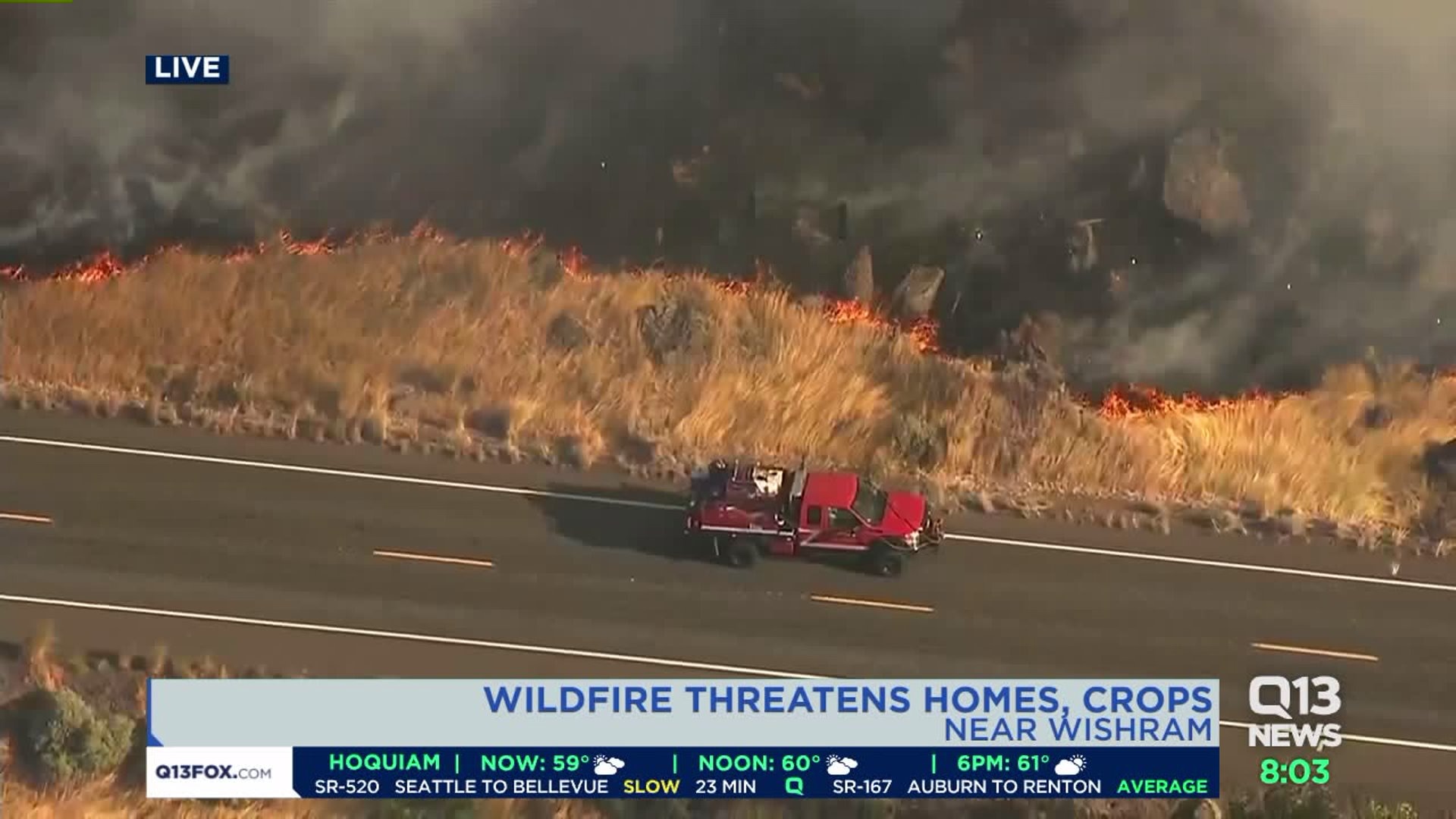 Wildfire threatens homes in Wishram | FOX 13 Seattle