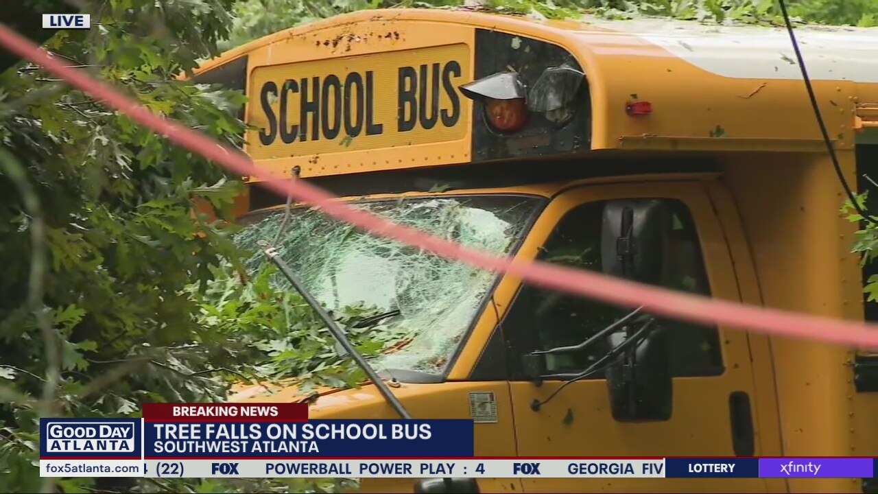 Tree falls on school bus in southwest Atlanta | FOX 5 Atlanta