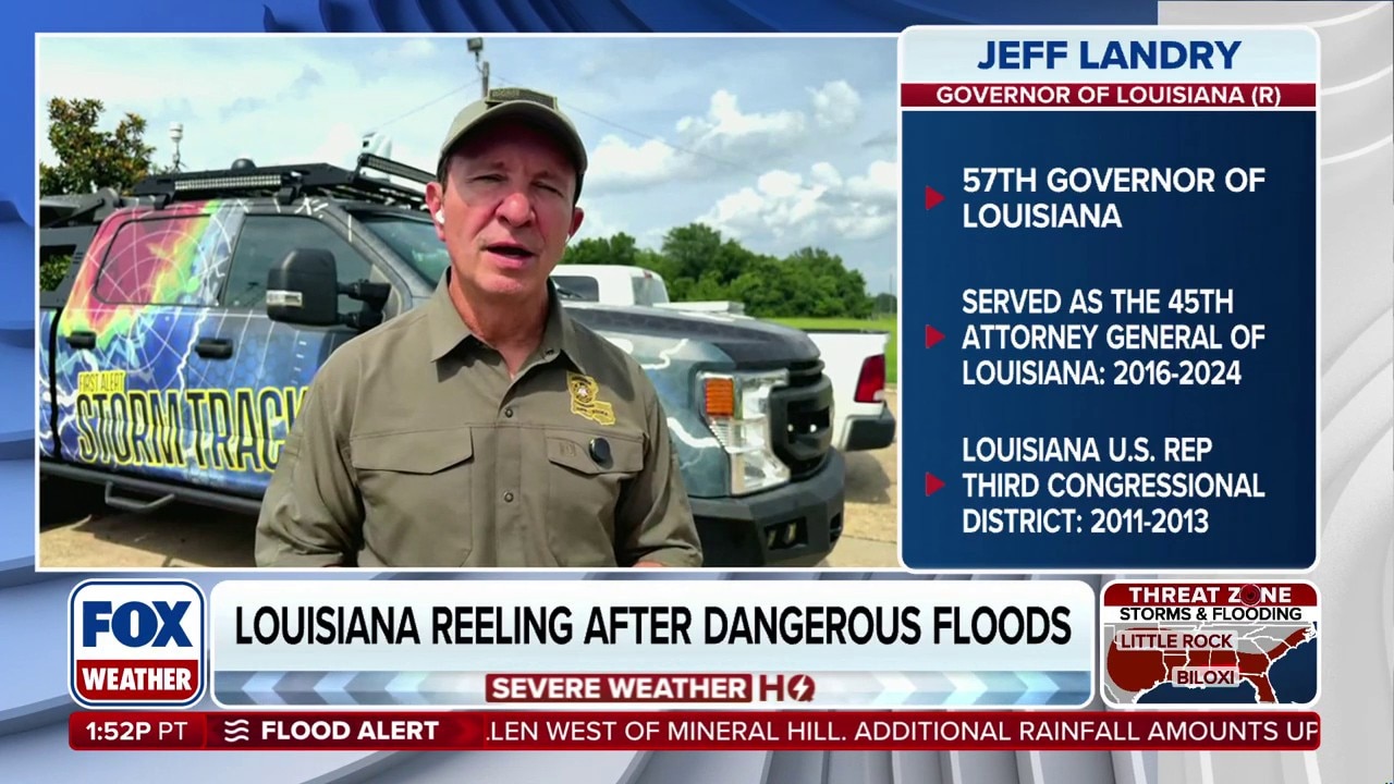 Watch Lousiana Governor joins FOX Weather as record-breaking rain ...
